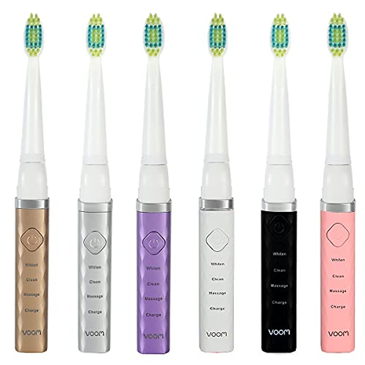 Voom Sonic Pro 3 Rechargeable Electric Toothbrush With Soft Dupont Nylon Bristles Dentist Recommended Portable Oral Care 2-Minute Timer 3 Adjustable Speeds Light Weight Design - White