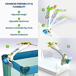 Nurture Smart - Portable Baby Crib Mobile with Superior Developmental and Safety Features for Babies Under 5 Months - Doctor Designed - Travel-Friendly - Attaches to Cribs, Bassinets and Play Yards