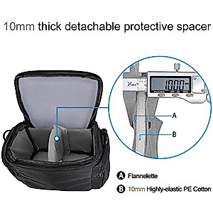 CADeN Compact Camera Shoulder Crossbody Bag Case Compatible for Nikon, Canon, Sony SLR/DSLR Mirrorless Cameras and Lenses Waterproof(1.0 S, Black)