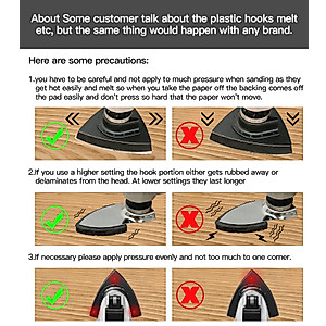 Oscillating Tool Detail Sanding Pads Kit, 2Pcs Triangle Sanding Pads and 2Pcs Finger Sanding Pad, 50Pcs Sandpaper, for Wood/Plaster Other Surfaces Polish Sanding, Compatible with Multiple Tools