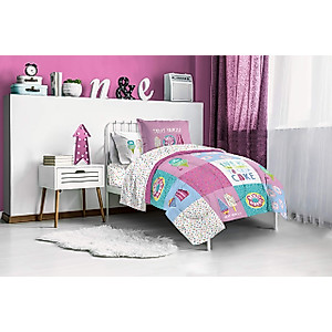 Jay Franco Trend Collector Be Sweet 7 Piece Full Bed Set - Includes Comforter & Sheet Set - Super Soft Fade Resistant Microfiber Bedding