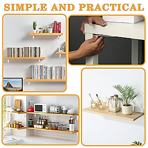 Alise Floating Shelf Brackets,White Bracket for Shelves Heavy Duty L Wall Bracket Corner Brace,Stainless Steel Joint Angle Bracket for Wooden Board Hanging Support,5x3 Inch(Pack of 4)