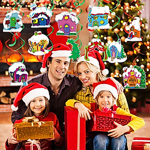 44Pcs Whoville Christmas Decorations Hanging Swirls, Welcome to Whoville Christmas Hanging Decorations for Whoville Decorations, Whoville Christmas Village Swirls, Christmas Party Decorations