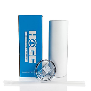 Hogg 20oz Sublimation Glow in the Dark Tumbler Case (24 Units) - Blue Glow, Glow in the Dark Sublimation Tumblers 20 oz, Blank Tumblers in Bulk, Glows After Exposure to Light - Blue Tumbler