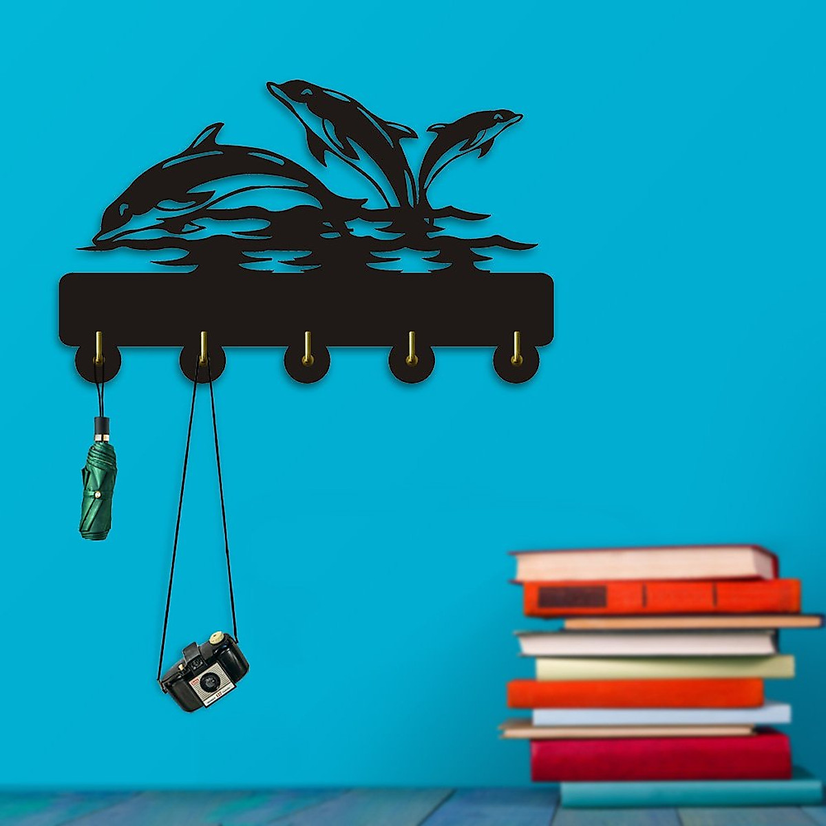 The Geeky Days Dolphin Sign Shape Design Key Hanger Key Hooks Rack Ocean Towel Coat Wall Hook Bathroom Decor Modern Wall Hook Unique Vintage Hook