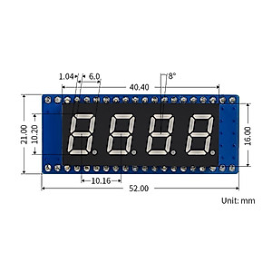 Coolwell 4-digit 8-segment Display Module for Raspberry Pi Pico Series, Quad Alphanumeric Display Based on 74HC595 Driver SPI-compatible Direct Connect