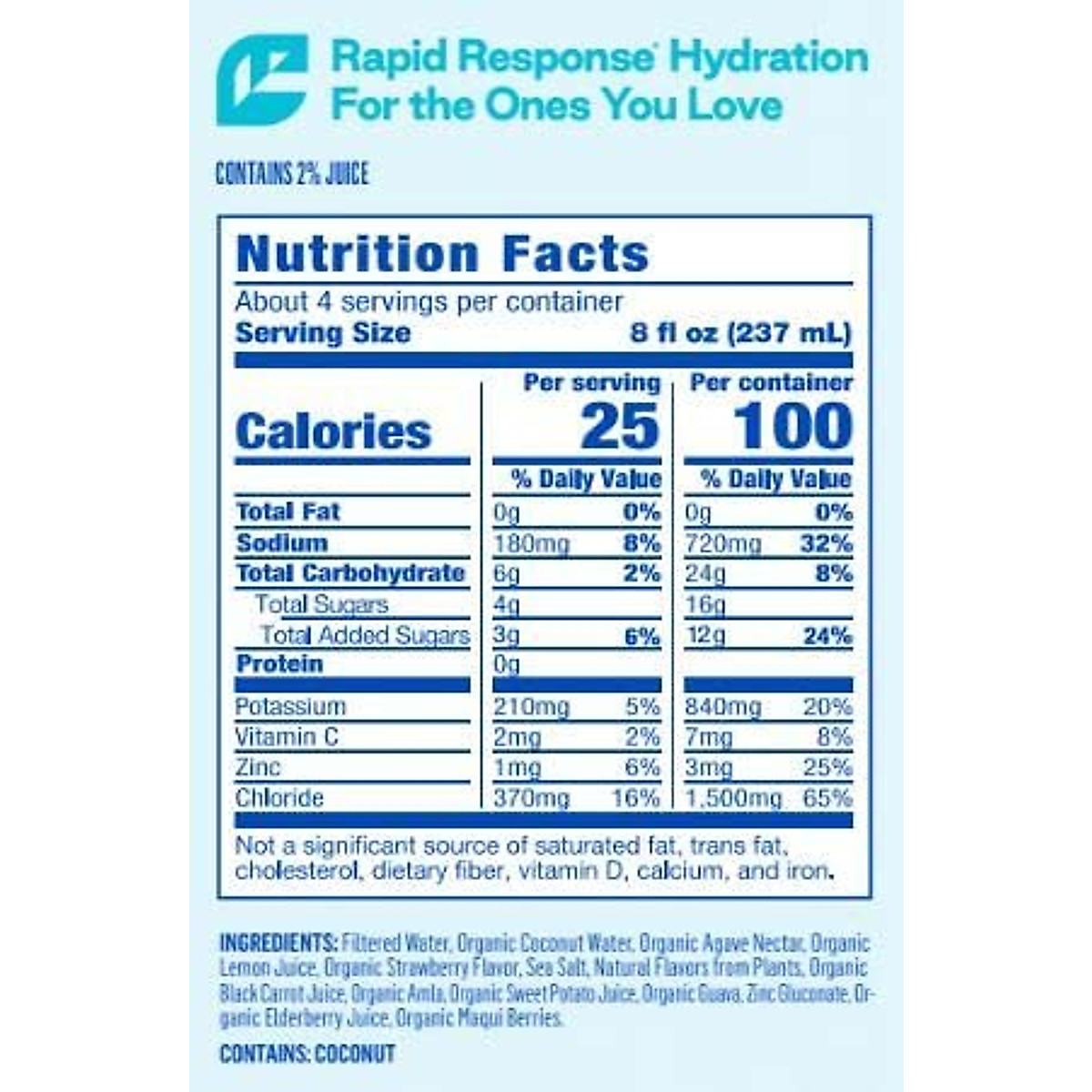 Berri Lyte Advanced Plant Based Organic Electrolyte Solution – Pediatric Rehydration Drink – Natural Sugar Strawberry Flavor, 1 L, 6 ct