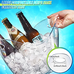 Plastic Clear Ice Bucket with Ice Scoops Clear Acrylic Ice Tub Plastic Wine Bucket Party Beverage Chiller Bin Parties Ice Bucket for Wine Champagne or Beer (6 Pieces, 4 Liters)