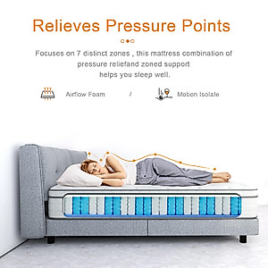 Gegcucey Full Mattress, Innerspring Mattress with Breathable Foam and Pocket Spring for Motion Isolation, Medium Firm Hybrid Mattress in a Box (10Inch, Full