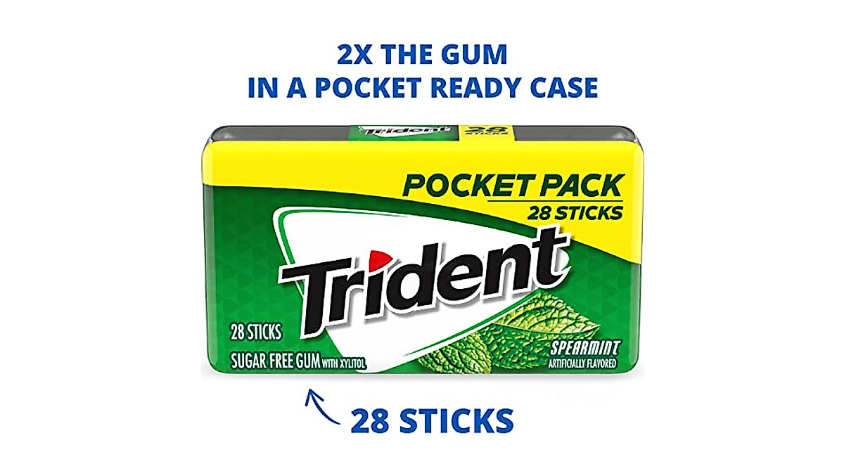 Trident Spearmint Sugar Free Gum - Freshen Breath on the Go
