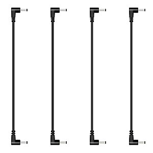Fancasee (4 Pack 1 ft 3.5mm x 1.35mm 90 Degree Right Angle Male to Male Right Angle DC Power Adapter Cable Cord for IP Camera CCTV Surveillance Security Camera LED Strip DVR Router Invoice Printer