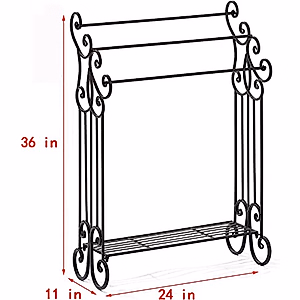 Free Standing Towel Rack 3 Bar Freestanding Rack with Storage Shelf Towel Organizer for Bathroom,Bedroom,Laundry Room,Kitchen,Pool