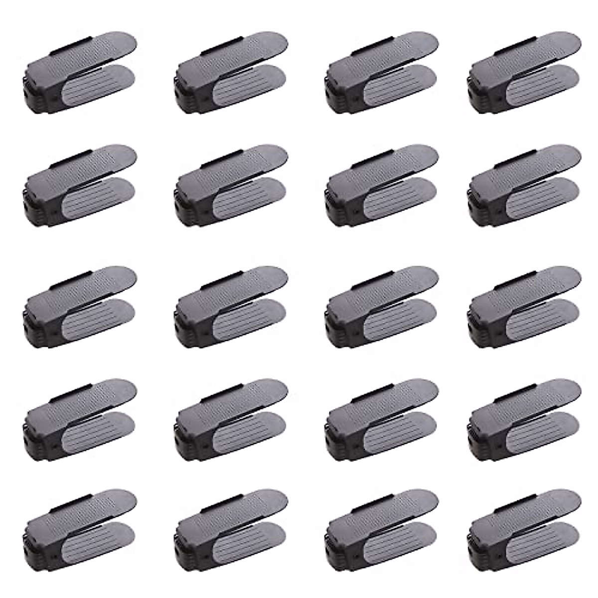 VLIZO 20 Pack Shoe Slots Space Saver for Closet Organization Adjustable Double Deck Shoe Stacker Space Saver Shoe Slots Organizer