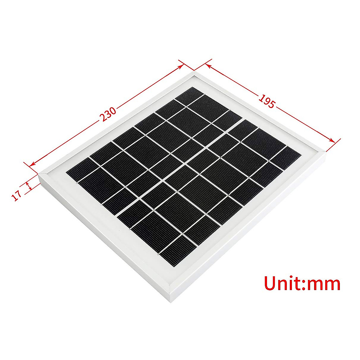 waveshare Solar Panel (6V 5W) with High Performance156 Monocrystalline Cell Toughened Glass Anodic Oxidation Aluminum Alloy for Use with Solar Power Manager