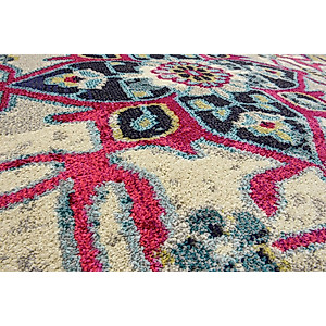 Rugs.com Fleur Collection Rug – 3' x 5' Light Blue Medium-Pile Rug Perfect for Entryways, Kitchens, Breakfast Nooks, Accent Pieces