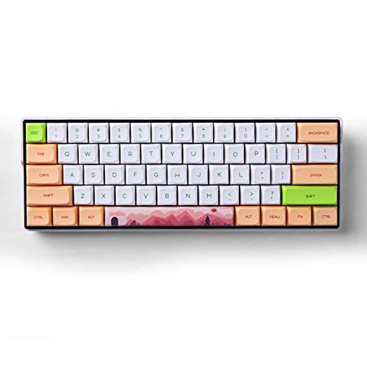 KEMOVE XDA Profile PBT Keycaps for 60% Percent Mechanical Gaming Keyboard, 70 Keys ANSI US Layout Maple Theme Keycaps Set (Keycaps only)