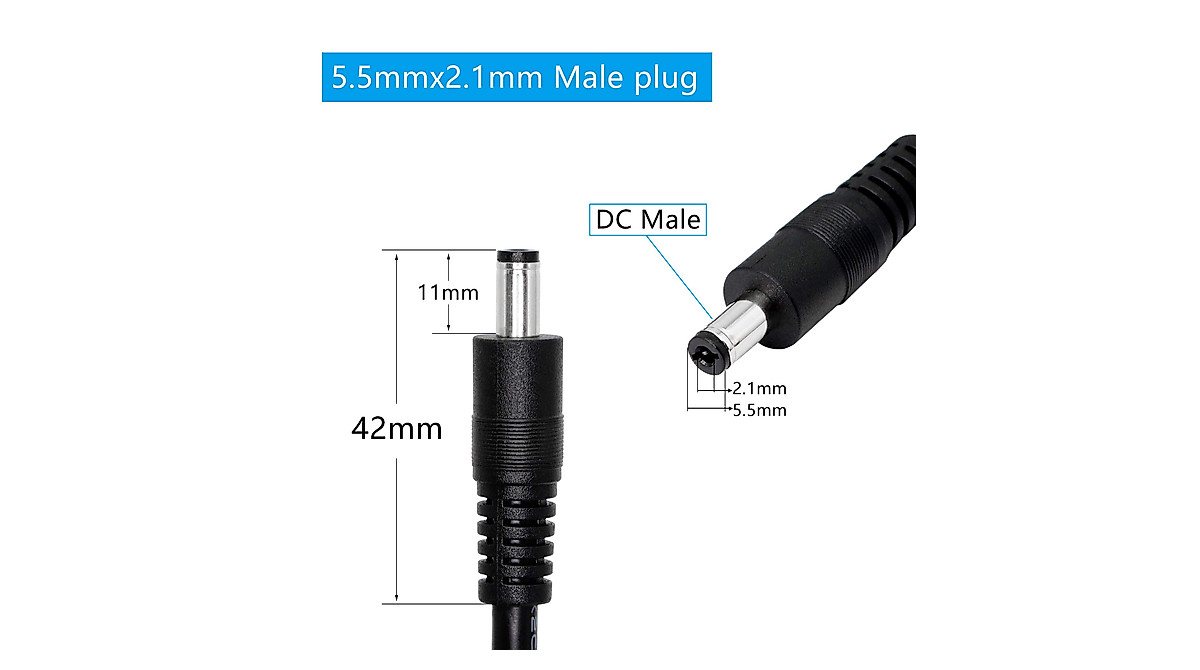 GINTOOYUN DC to DC Power Cable 3FT for LED, CCTV, Car, Monitors