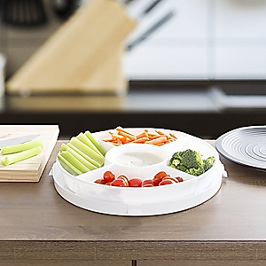 Classic Cuisine 4 in1 Veg & Dip, Bakery, Eggs Party Tray Travel Set, White