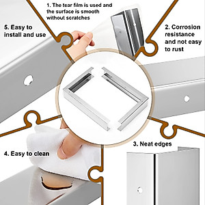 2 Pieces Stainless Steel Microwave Trim Kit Microwave Side Panel Kit for Kitchen Countertop Oven with Screws