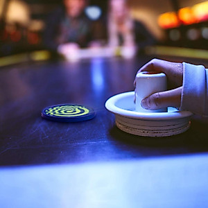 Vivid Two-Tone Air Hockey Pucks (6-Pack) | Wear-Proof Molded Psychedelic Patterns and Designs | Large 3.25-inch Pucks for Standard Air Hockey Tables | Perfect Addition to Game Rooms and Arcades