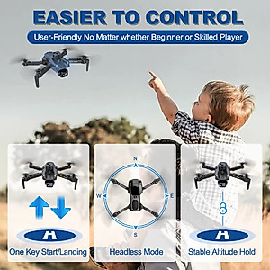 Geniboom Drone for Adults Obstacle Avoidance Video Small Foldable Aerial Drones for Kids 8-12 with Camera Hobby RC Quadcopter Drine Headless Mode One Key Take Off/Land