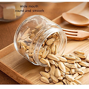 2 Pack 10 OZ Glass Food Jars with Screw Lids,Overnight Oats Container,Airtight Small Food Storage Container Leakproof Glass Container for Food Portion,Dipping Sauce,Snack(clear Finnish Red)