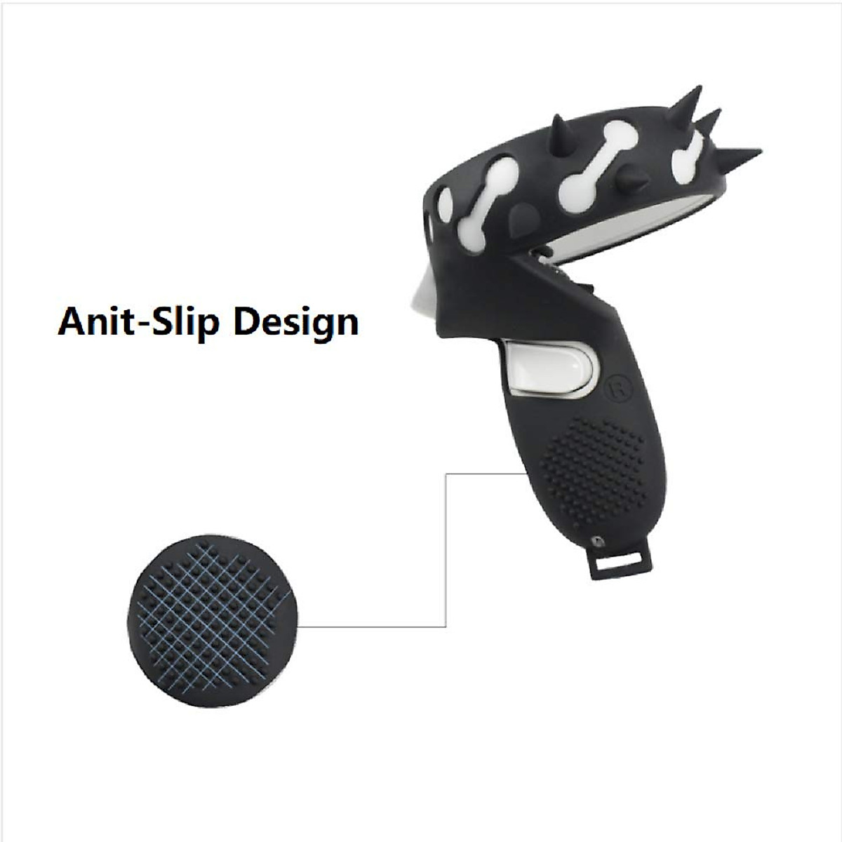 NIUVR Touch Controller Grip Cover Compatible with Quest 2 VR Accessories, Anti-Throw Protective Handle Sleeve with Nylon Adjustable Knuckle Strap
