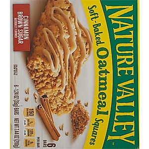 Nature Valley Soft-Baked Oatmeal Squares, Cinnamon Brown Sugar, 6 ct, 7.44 OZ