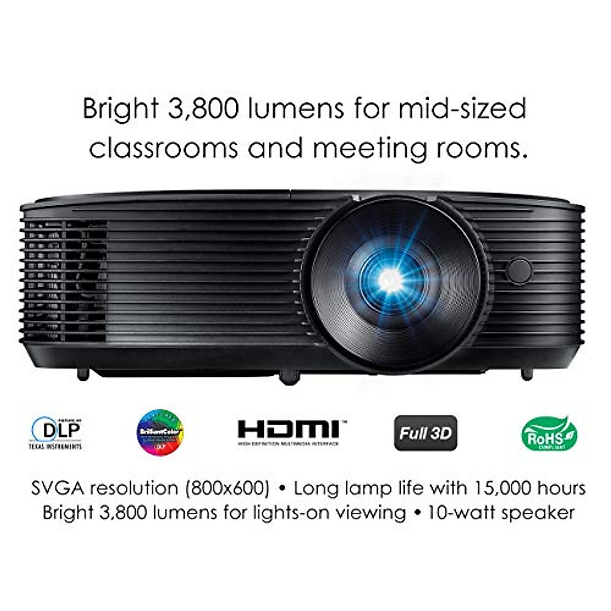 Optoma S334e Projector - 3800 Lumens, 15K Hr Lamp Life