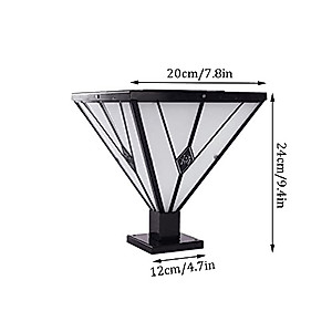 CZLZY Creative Personality Iron Art Column Light Solar Pillar Lamp Outdoor Waterproof Post Light LED Light Source Acrylic Lampshade Villa Garden Gate Landscape Light