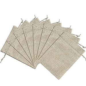 Lucky Monet 25/50/100PCS Burlap Gift Bags Wedding Hessian Jute Bags Linen Jewelry Pouches with Drawstring for Birthday, Party, Wedding Favors, Present, Art and DIY Craft (100Pcs, Cream, 4” x 6”)
