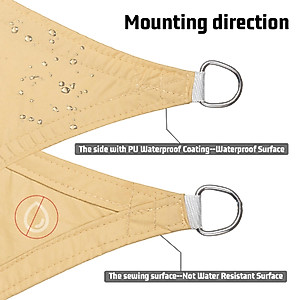 LOVE STORY Waterproof 6'5''x10' Triangle Sand Sun Shade Sail Cannoy UV Resistant for Outdoor Patio Garden Backyard