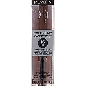 Revlon Liquid Lipstick with Clear Lip Gloss, ColorStay Face Makeup, Overtime Lipcolor, Dual Ended with Vitamin E in Nude, No Coffee Break (570), 0.07 Oz