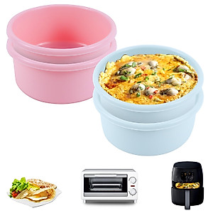4 Pcs Silicone Egg Bite Molds, Air Fryer Egg Mold Reusable Microwave Egg Cooker Reusable Food Storage Container for Egg Bites, Muffin Top, Breakfast Sandwiches