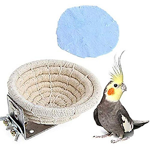 zmgmsmh Handmade Cotton Rope Bird Breeding Nest Bed for Budgie Parakeet Cockatiel Parakeet Conure Canary Finch Lovebird and Small Parrot Cage Hatching Nesting Box (Cotton Rope)