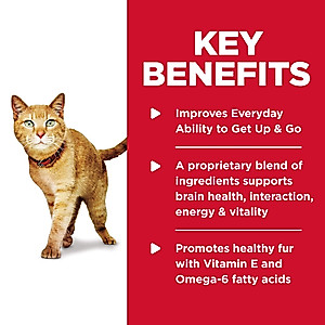 Hill's Science Diet Adult 7+ Senior Vitality Dry Cat Food, 6 lb. Bag