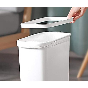 YINGying 2022Plastic Garbage Can with Handle Small Wastebasket Slim Garbage Can 5 Gallon Rectangular Trash Can for Kitchen, Bathroom, Bedroom, Home Office,Green