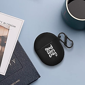 kwmobile Silicone Case Compatible with Xiaomi Redmi Airdots 3 Pro/Buds 3 Pro - Case Soft Cover - Good Vibes Phrase White/Black