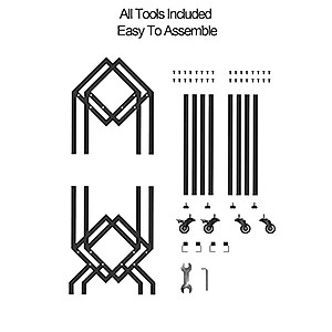 VEDECASA Bookshelf Book Cart Rack Industrial Metal Bookcase 2 Tier Holder with Wheels Modern Stylish Design Magazines Files Album Recipe Book Storage Organizer for Sofa End Bed Beside