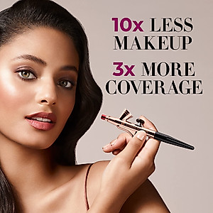 Luminess Air Basic Airbrush Makeup Kit and 9-Piece Silk 4-In-1 Airbrush Foundation Starter System, Medium Coverage - Quick, Easy and Long Lasting Application - Includes Primer, Blush and Glow