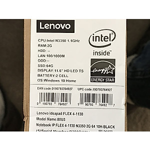 Lenovo - Flex 4 1130 2-in-1 80U30001US 11.6" Touch-Screen Laptop - Intel Celeron - 2GB Memory - 64GB eMMC Flash Memory - Black