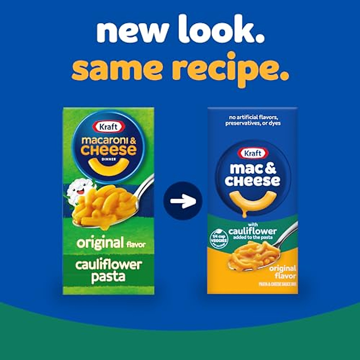 Kraft Original Macaroni & Cheese Dinner with Cauliflower Added to the Pasta (5.5 oz Box)