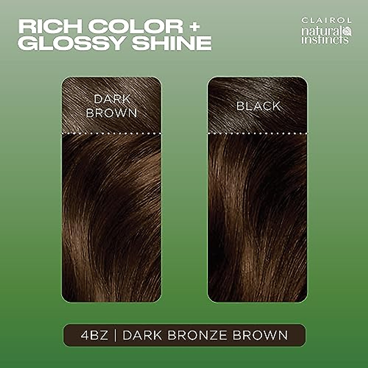 Clairol Natural Instincts Demi-Permanent Hair Dye, 4BZ Dark Bronze Brown Hair Color, Pack of 1