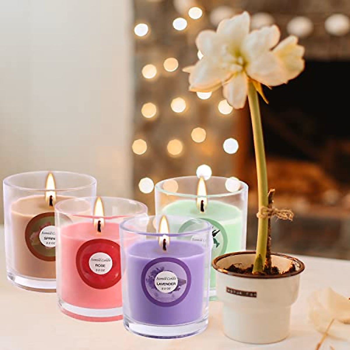20 Pack Strong Scented Candles Gift Set with 10 Fragrances for Home and Women, Aromatherapy Soy Wax Glass Jar Candle
