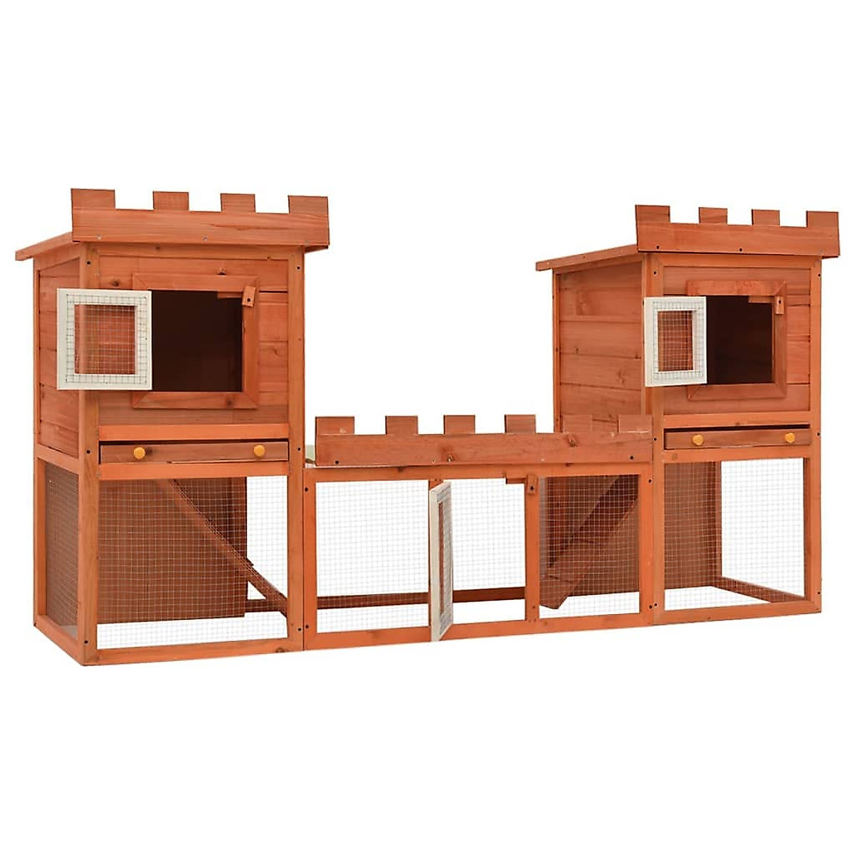 Outdoor Large Rabbit Hutch House Pet Cage,Hamster cage Chameleon cage Chinchilla cage Reptile Terrarium Nesting Boxes Suitable for Patio, Outdoor, Backyard and Farm Double House
