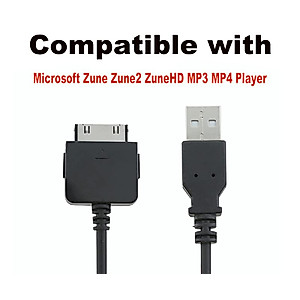 Replacement USB Sync Data Transfer Charging Cable Copper Wire Charger Cord Compatible with Microsoft Zune Zune2 ZuneHD MP3 MP4 Player (3.3ft/Black)