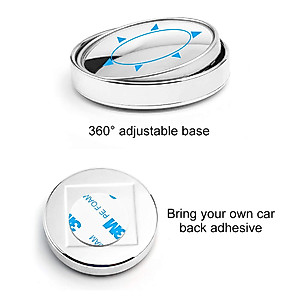 360° Rotary Push Car Rear View Mirror, Sliver