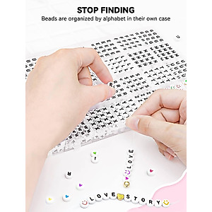 ARTDOT Letter Beads for Jewelry Bracelets Making, 1400 PCS 28 Styles Alphabet Smiley Face Heart Beads kit Crafts for Girls
