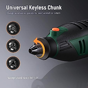 DEPSTECH Rotary Tool, 180W Power Multi Tools Kit 6 Variable Speed 40000RPM Max, Universal Keyless Chuck & Flex Shaft, 128Pcs Accessories Electric Drill Set for Carving, Drilling, Sanding, DIY Craft