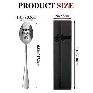 Cereal Killer,Funny Engraved Stainless Spoon, Cereal Spoon, Cereal Lovers Gift,Food Lover Gifts,Best Friend Spoon Gift(With Gift Box)